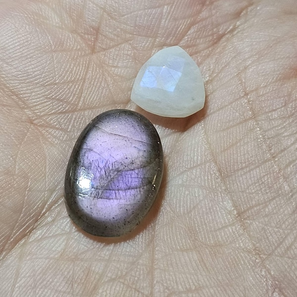 100% Natural Blue Flashy Rainbow Moonstone Size - 6x11 to 20x25 MM Both ...