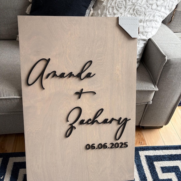Hexagon Wedding Welcome Sign, Custom 3D Wood Wedding Sign, Ceremony ...
