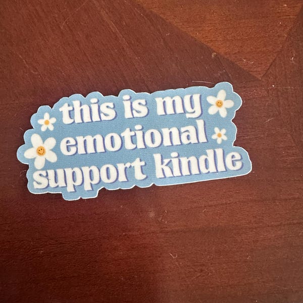 Emotional Support Kindle Sticker - Etsy