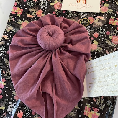 Bamboo Organic Baby Turban Hat / Top Knot Baby Head Wrap / Baby Shower ...