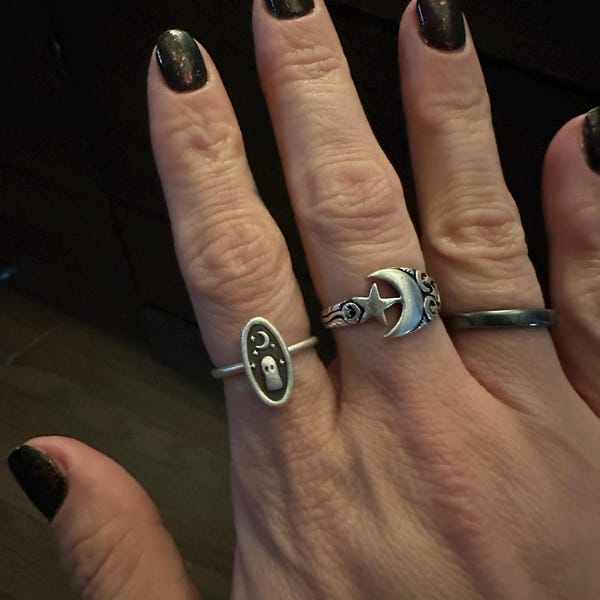 Tiny Ghost Ring in Sterling Silver Perfect for Any Spooky Season ...