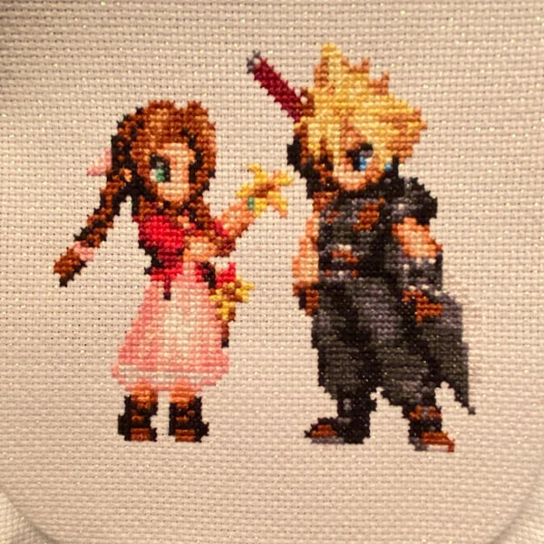 Final Fantasy Cross Stitch Pattern, Cloud Cross Stitch, Aerith Cross ...