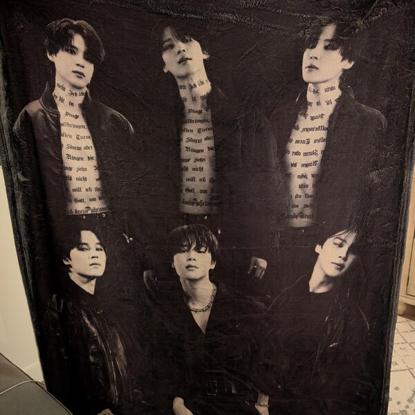 Jimin Face Velveteen Microfiber Blanket Fanmade BTS-ARMY Merch Gift to ...