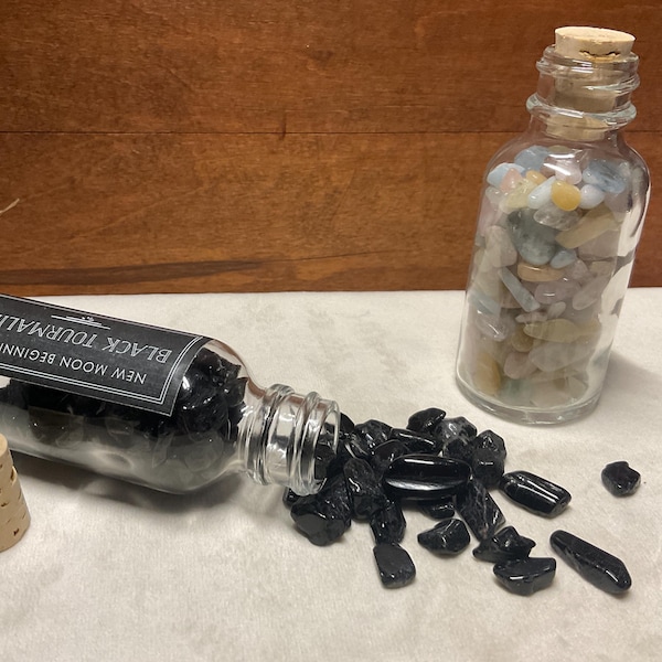 Gemstone Crystal Bottle (70 Stone Types Available!) - Stone Bottle Set ...