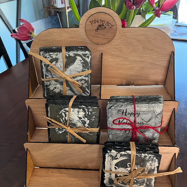 3 Tiered Retail Counter Gift Card Display Stand for Laser Cut Files - 3mm - 1/8 in Versions ...