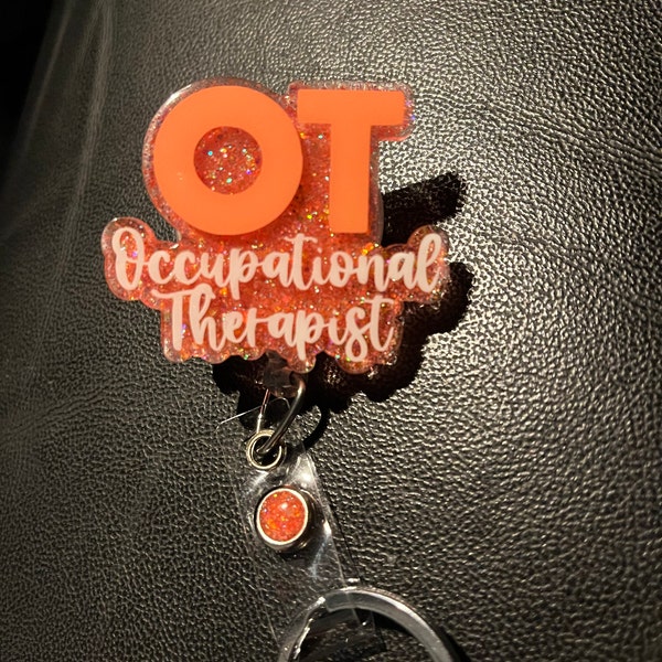 Occupational Therapist Badge Reel • OT Therapy Holistic Glitter • Made ...