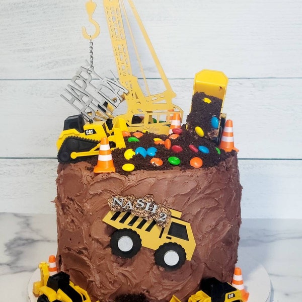 Construction Birthday Party, Personalized Wood Construction Truck Crane ...
