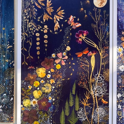 FINE ART PRINT Original Art Moon Artwork, Moon Print Wiccan Art, Starry ...