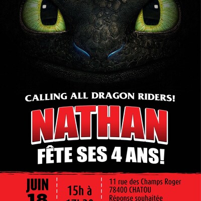 Toothless Invitation, How to Train Your Dragon Birthday Invitation ...