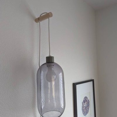 Modern Wood Wall Hook for Lamp. Minimalist Wall Storage. Scandi Style ...