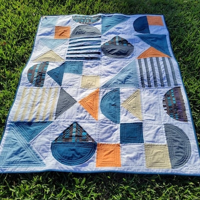 Shizuka 2022 Grey-blue Colourway Quilt Pattern, Contemporary Quilt ...