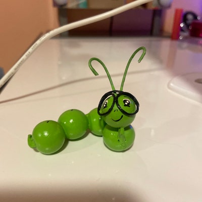 Handmade Wooden Book Worm Bookwormlarge and Small Book Worm Decor ...