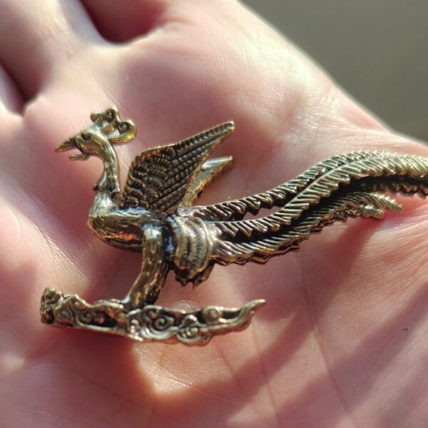 Little Hummingbird Miniature, Solid Brass Flying Bird Figurine, Curious ...
