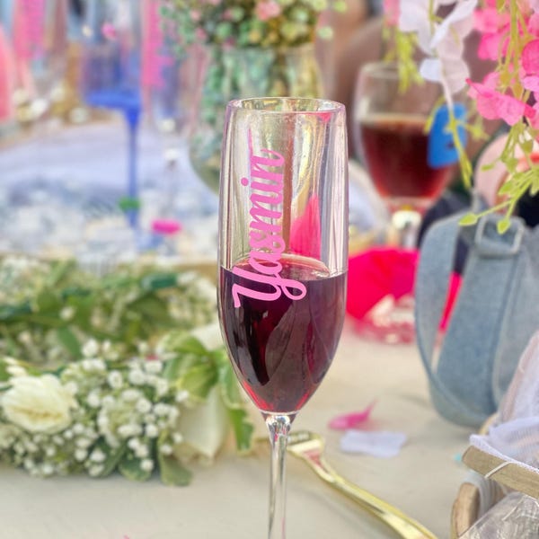 Champagne Glass Vinyl Decal | Custom Vinyl Decal for Champagne Glass ...