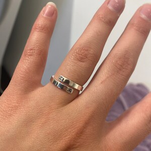 Personalized Initial Stacking Ring Sterling Silver Custom Letter Ring Wrap Ring With Hand ...