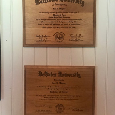 Laser Engraved Diploma Certificate 9x12in, Unique Diploma Display ...