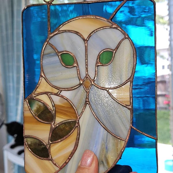 Pattern- Barn Owl Stained Glass Suncatcher Pattern - Etsy