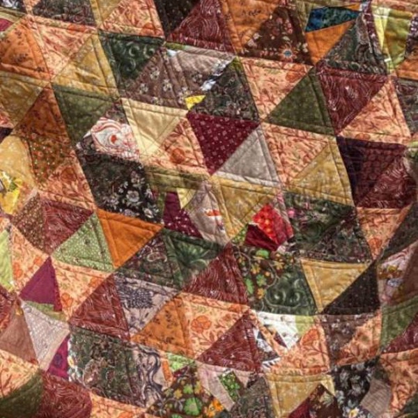 Candy Apple Handmade Quilt for Sale | Scrappy Patchwork Quilt ...