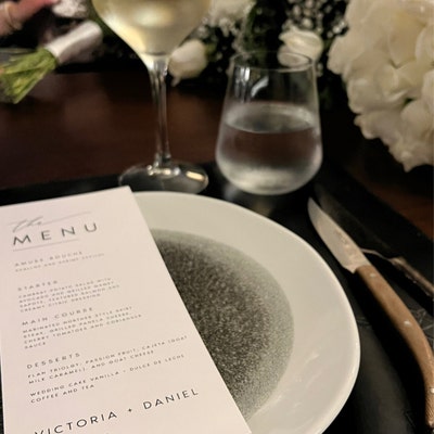 Elegant Wedding Menu Template, Modern Script Wedding Dinner Menu ...