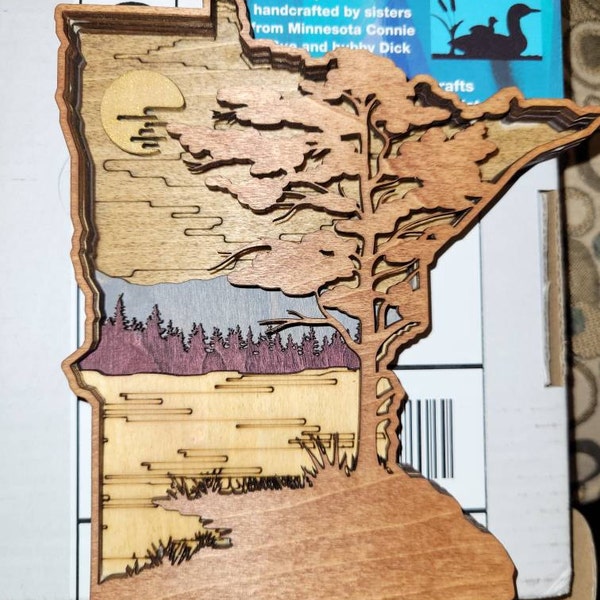 Wooden Layered Minnesota (please Note Size) - Etsy