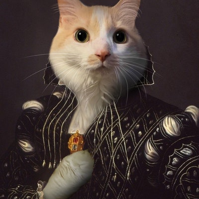 Custom Renaissance Princess Pet Portrait . Royal Dress Pet Portrait ...