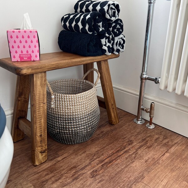 Rustic Wooden Milking Stool/ Bench - Etsy UK