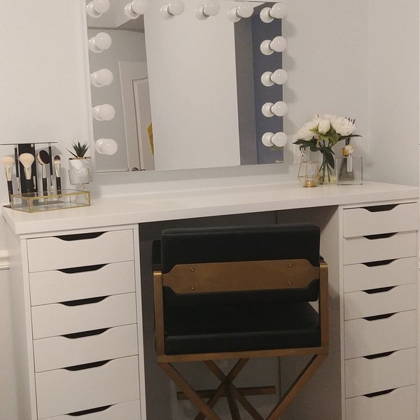 Curved Hollywood Vanity Mirror | LED Makeup Mirror | Table Top- Plugs ...