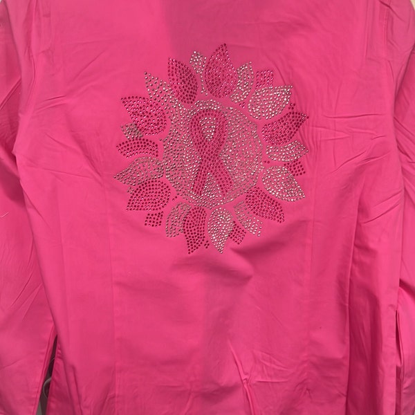 Download Digital Rhinestone Template Sunflower Pink Ribbon Svg, Bling ...