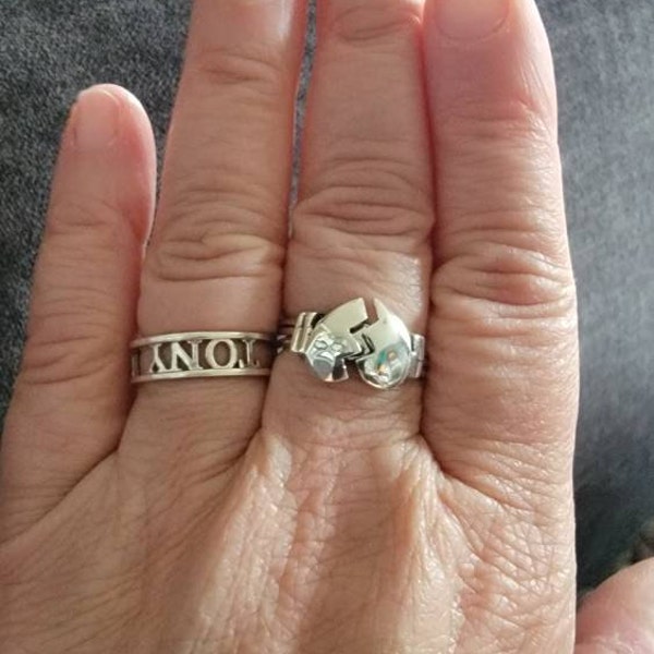 RINGS BLACK MOONSTONE larvikite Norway Ring 9 1/4 925 sterling Silver ...