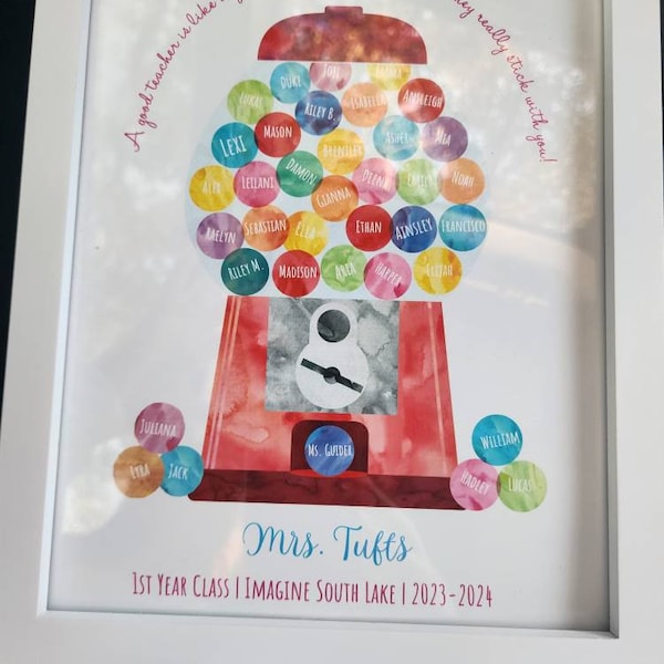 Custom Teacher Heart Printable - Personalized Teacher Appreciation ...