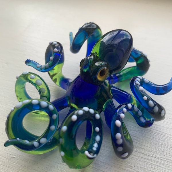 Glass Octopus, Octopus Art ,octopus Decor, Octopus Sculpture, Squid ...