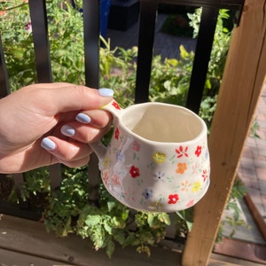 Dainty Flower Mug Handmade Ceramic Hand Painted - Etsy