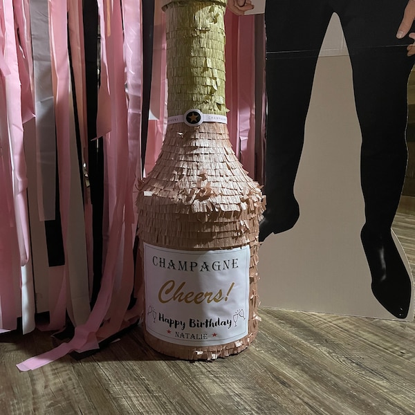 Champagne Bottle Pinata 3D. 28in Tall. Party Decoration Supplies ...