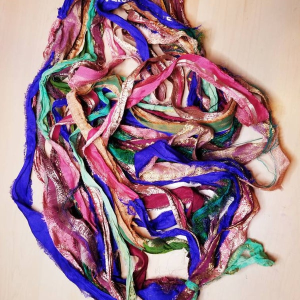 Gorgeous Brocade Persian Bazaar Recycled Sari Silk Ribbon 5 - 10 Yards ...