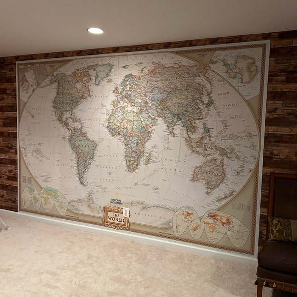 National Geographic Executive World Map Wall Mural - Giant Removable ...
