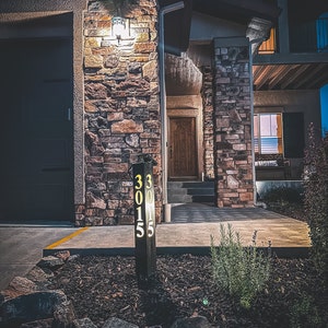 43 Tall Custom Steel Address Sign, Solar Powered LED Lighted. - Etsy