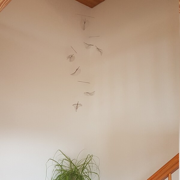 Skeleton Leaf Mobile, Polished Stainless Steel, Kinetic Wire Art - Etsy