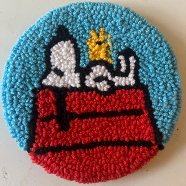 Pink Bow Coaster, Cherry Punch Needle Coaster,cherry and Bowl Mug Rugs ...