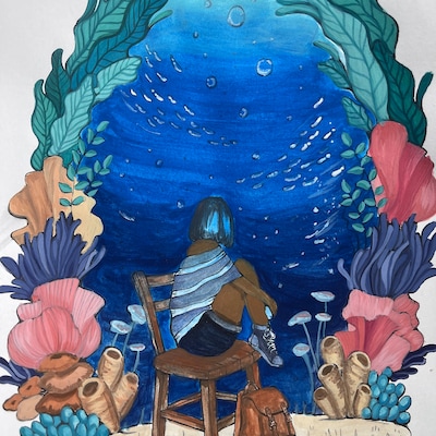 Ocean Girl Coloring Pages, Fantasy Magical, Underwater, Corals Reefs ...