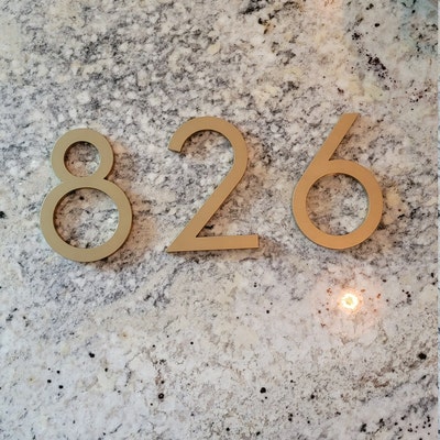 Modern House Number Aluminum Modern Font Number TWO 2 in Brass - Etsy