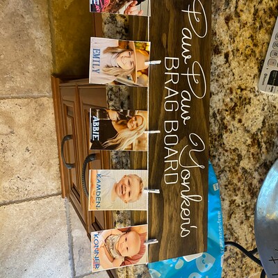 Custom Painted Brag Board Photo Display Choose Name, Color, Size Wood ...