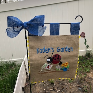 Custom Burlap Garden Flag - LOVE Spring - Embroidery Applique - Single ...