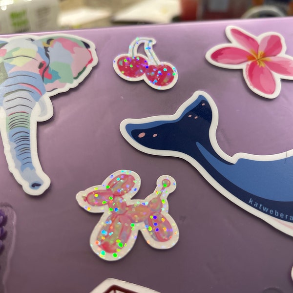 Holographic Balloon Dog Sticker, Cute Dog Sticker, Waterproof Sticker ...