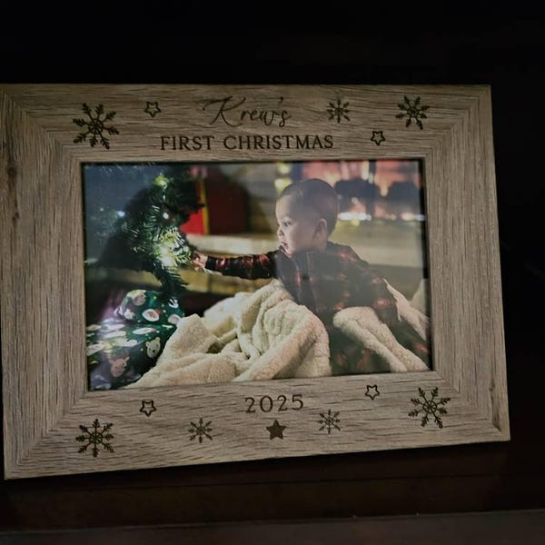 Personalised First Christmas Photo Frame | Baby’s First Christmas Frame ...