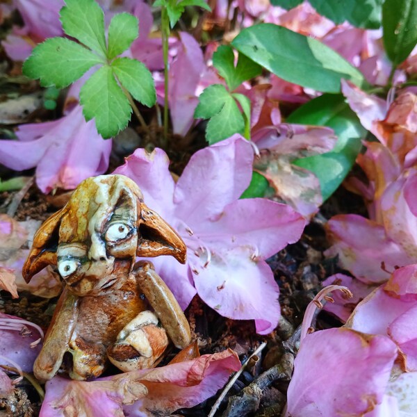 Rocklin, Handmade Rock Goblin Creature - Whimsical Stone Art. - Etsy