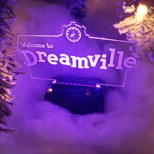 Custom Animal Crossing Island Sign Name LED Lamp Night Light Leaf Bells ...