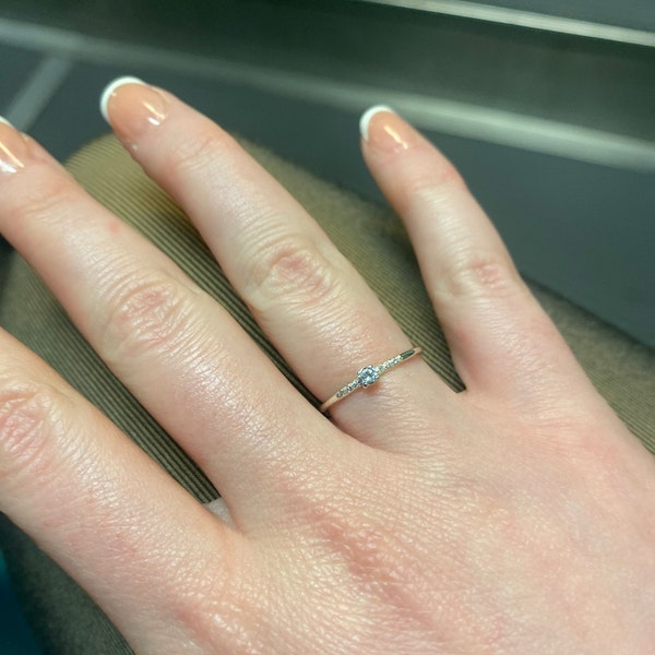 925 Sterling Silver Delicate Promise Ring for Her, Dainty & Simple ...