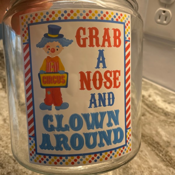 Grab a Nose and Clown Around Sign, Printable Circus Photo Prop Sign ...