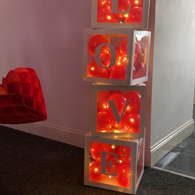 Balloon Boxes With LOVE Letters Decoration for Anniversary, Proposal ...