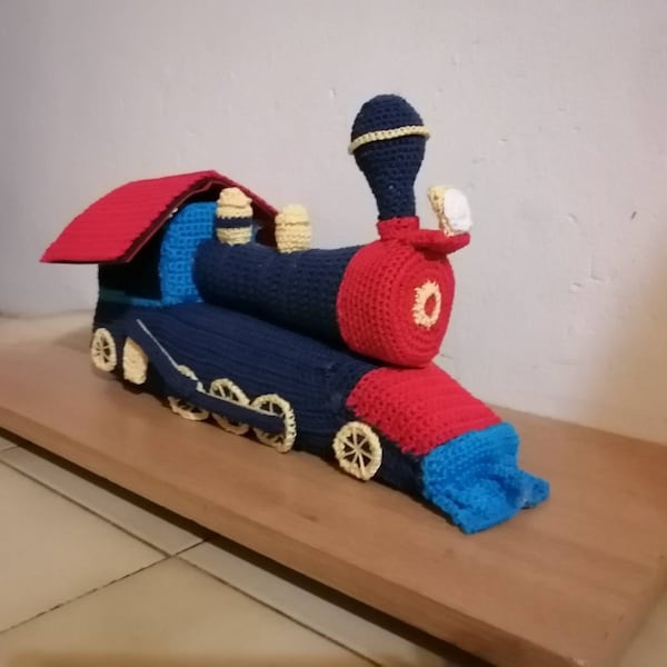Vintage Crochet Pattern Locomotive Christmas Train Engine Amigurumi ...